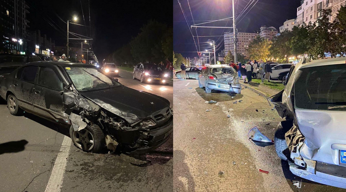 Un sofer a lovit doua automobile parcate si a fugit de locul ...