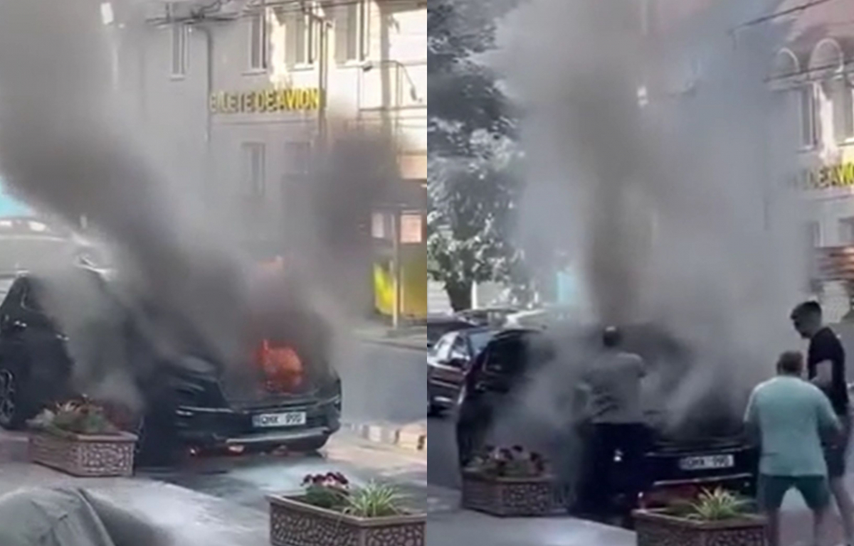 Clipe de groaza pentru un sofer din capitala. Masina i-a luat foc din ...
