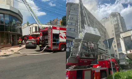 Incendiu într-un bloc din Chișinău: zeci de pompieri intervin, iar ...