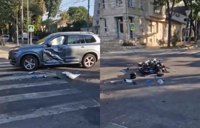 Accident in capitala. Un motociclist a ajuns la spital, dupa ce s-a ciocnit violent cu un ...