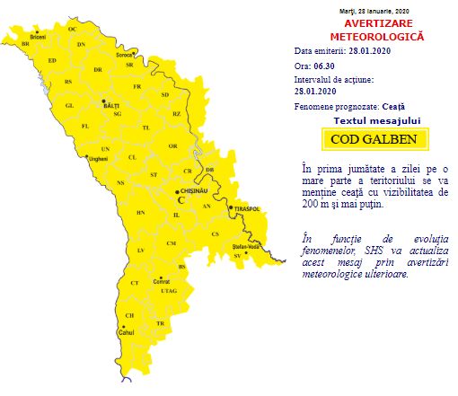 Codul galben de ceata ramane in vigoare. Vor cadea ploi in centrul si sudul tarii. Ce ...