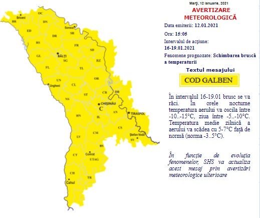Alerta meteo. Meteorologii au emis cod galben - FOTO