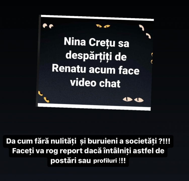Nina Cretu - indignata pe pagina sa de Instagram! In mediul online a aparut un cont fals, care a ...