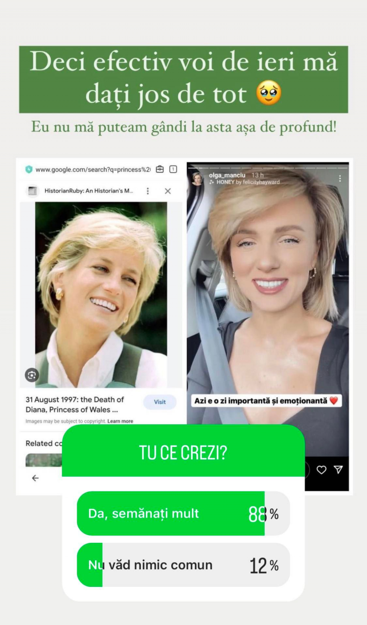 Olga Manciu - asemanare izbitoare cu printesa Diana! Internautii au ...
