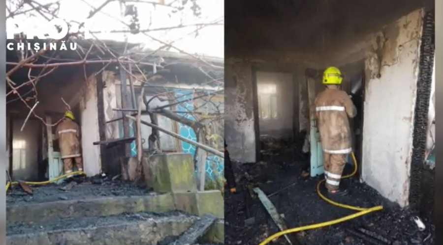 O femeie de 96 de ani din Nisporeni a murit dupa ce locuinta sa a fost cuprinsa de flacari