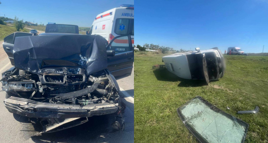 Doua persoane au ajuns la spital, dupa ce un BMW s-a lovit cu un ...